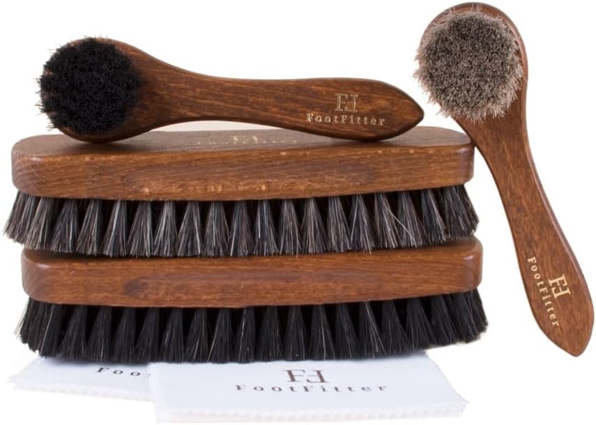 Amazon.com: 4 Pcs Horsehair Shine Shoes Brush Kit Polish Dauber ...