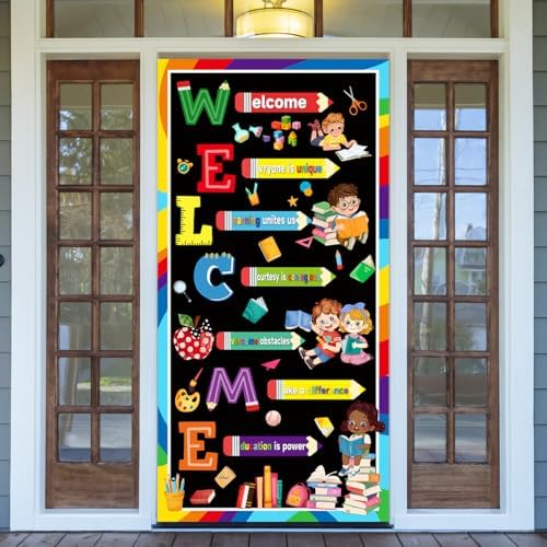 Amazon.com: Back To School Banner First Day of School Hanging Sign ...
