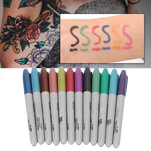 Tattoo Marking Pen, 12 Colors Temporary Tattoo Markers For Skin ...