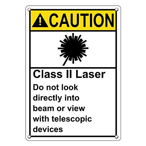 Weatherproof Plastic Vertical ANSI Caution Class Ii Laser Do Not Look ...
