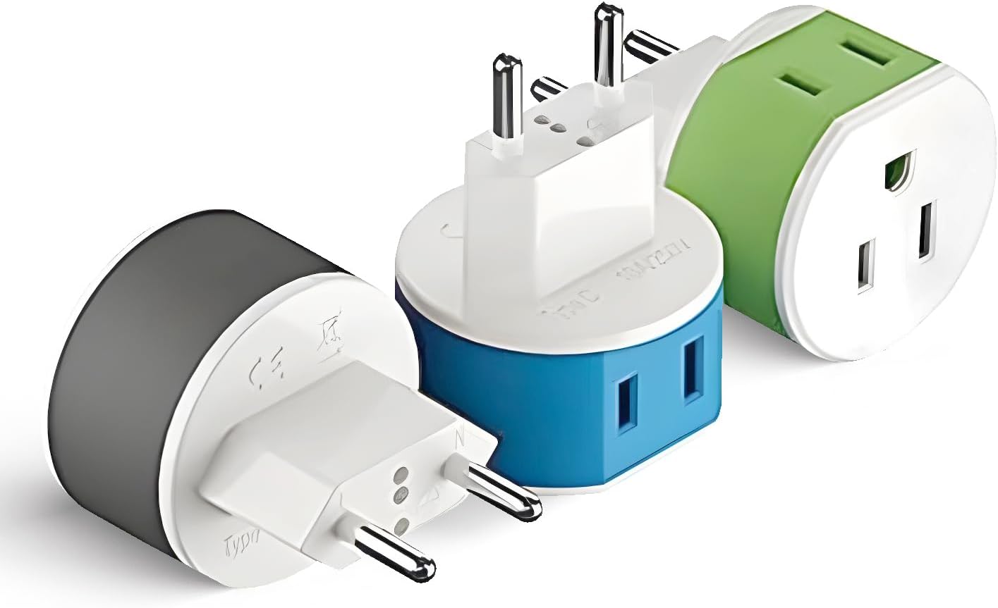 Amazon.com: OREI European Power Plug Adapter, with 2 USA Inputs ...