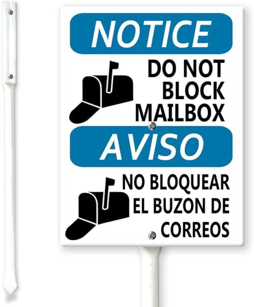 Amazon.com: Lucidhisun Notice Do Not Block Mailbox Parking Yard Sign ...