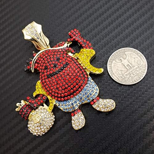 Hip Hop KOOL AID MAN Holding Money Bag Pendant & 18" Iced Cuban Link ...