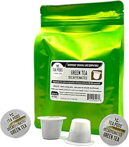 18 DECAF Green tea pods compatible with Nespresso OriginalLine, single ...