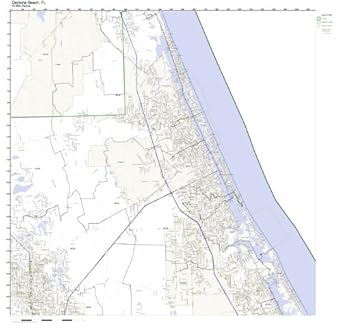 Daytona Beach, FL ZIP Code Map Laminated: Amazon.com: Office Products