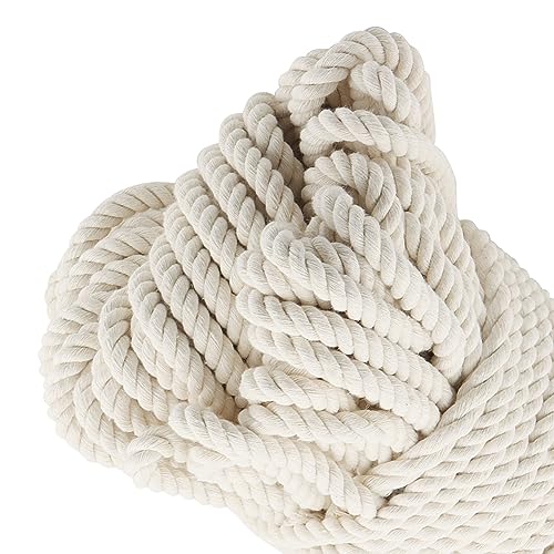 MANCHAP 10mm x 50m Macrame Cord, 164 Feet 4-Strand Natural Macrame ...