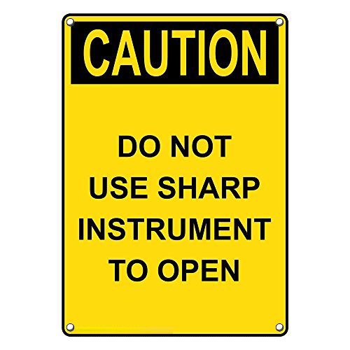 Amazon.com: Weatherproof Plastic Vertical OSHA Caution Do Not Use Sharp ...