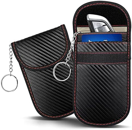 VAWcornic 2 Pack Faraday Bag for Car Key Fob, Genuine Leather Car Key ...