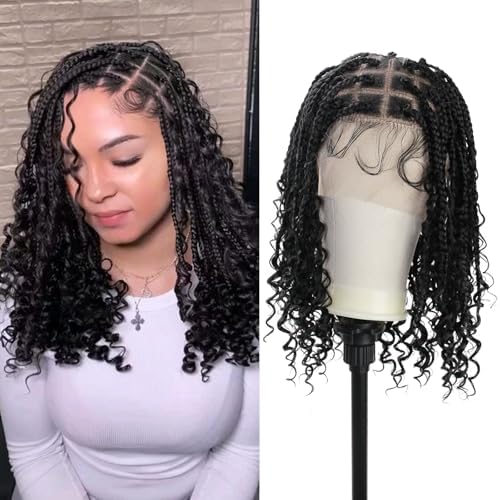 Amazon.com : Janyuwool 18" Boho Large Knotless Box Braided Wigs Full ...
