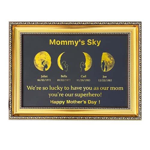Amazon.com: ROSLILY Personalized Mothers Day Moon Gift Family Name Moon ...