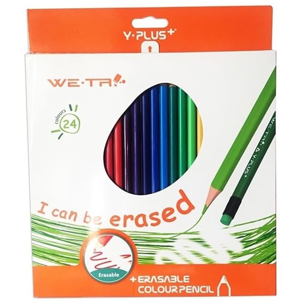 YPLUS Erasable Colour Pencil With Eraser Set 24 : Amazon.in: Home & Kitchen