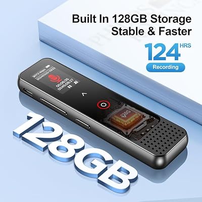 Voice Recorder 128GB Digital: Dictaphone - Mini Recording Devices 128g ...
