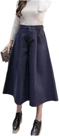 Amazon.co.jp: (リリカルズ)LILICAL レディース ワイドレッグ ガウチョパンツ ウールキュロットパンツ スカート風 ...