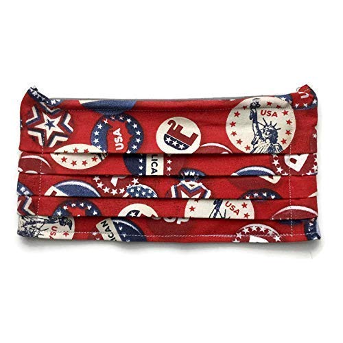 Amazon.com: Retro Red Political Campaign Button Pleated Face Mask, USA ...