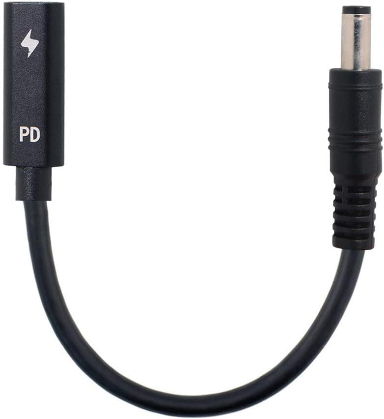 Cablecc Type C USB-C Female Input to DC 5.5x2.1mm Power PD Charge Cable ...