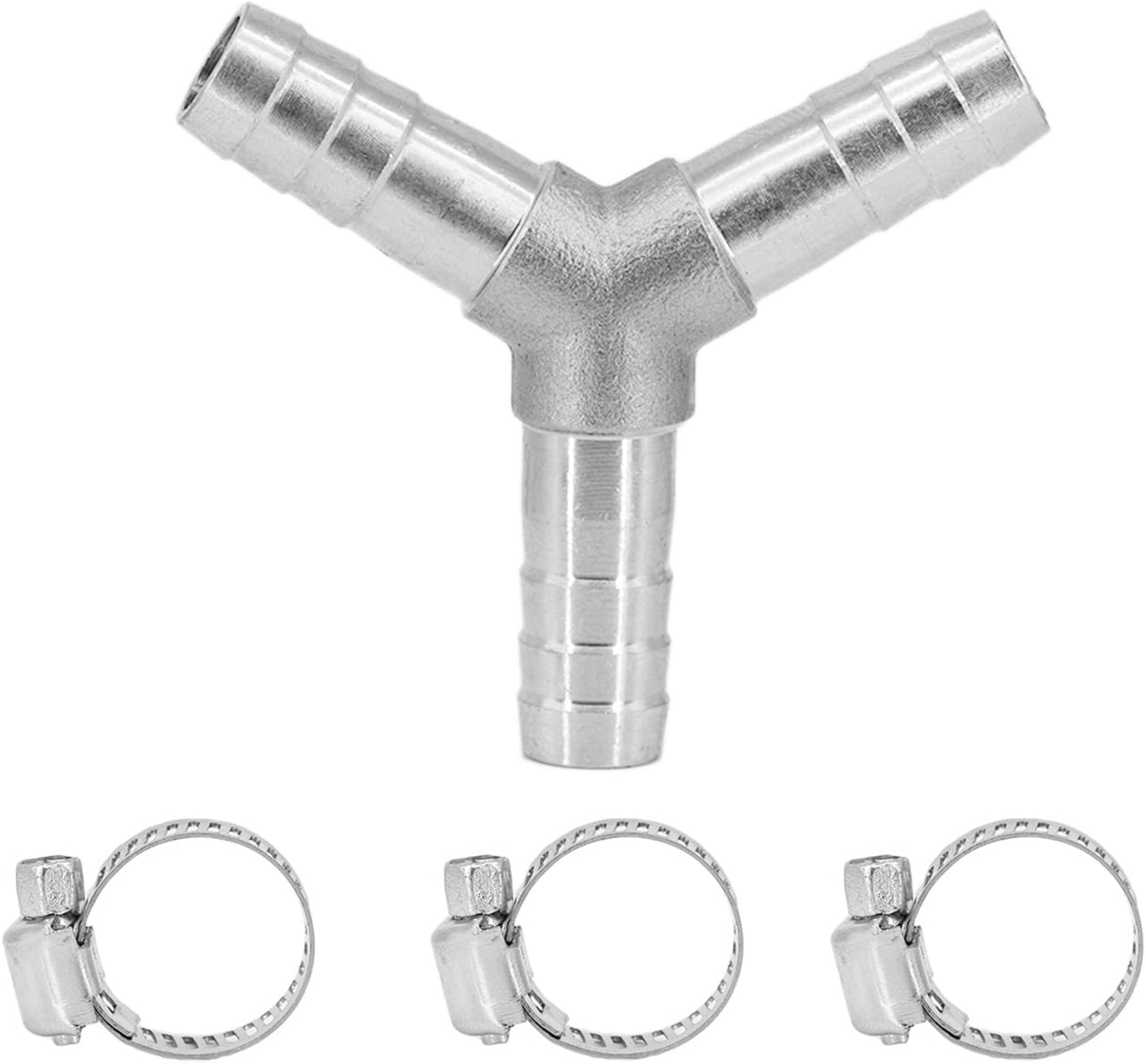 Amazon.com: Refuuch Stainless Steel 5/8" Hose Barb Wye 3 Way Y Shaped Barbed Union Home Brew ...