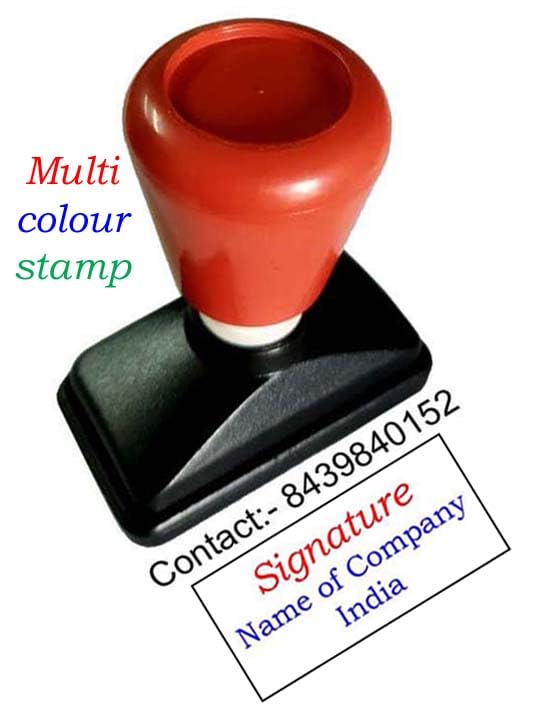 Multi Colour Self Ink/Pre Ink Stamp Customized Rubber Seal : Amazon.in ...