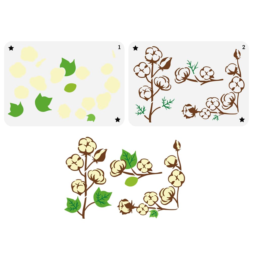 Amazon.com: FINGERINSPIRE 2PCS Layered Cotton Painting Stencils 8.3x11 ...