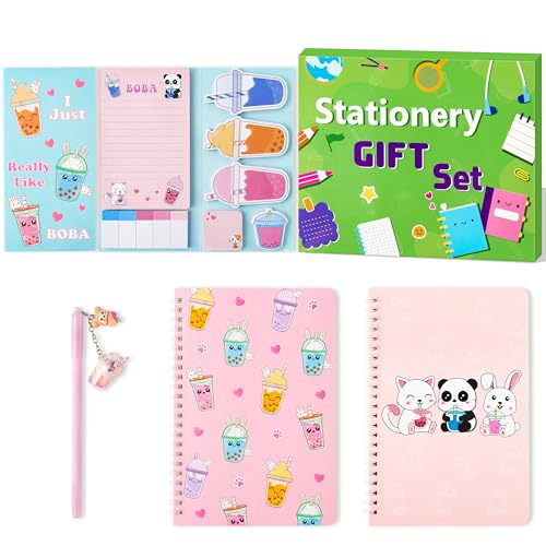 Snapklik.com : Xqumoi Boba Sticky Notes A5 Notebooks Pen Stationary Set ...