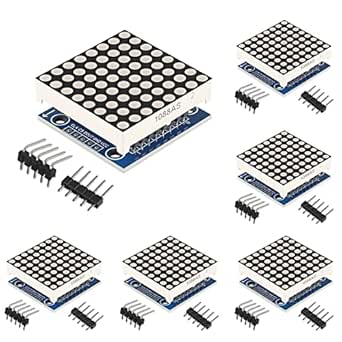 6pcs MAX7219 Dot Matrix 8x8 LED Display Module MCU 5V Control LED ...
