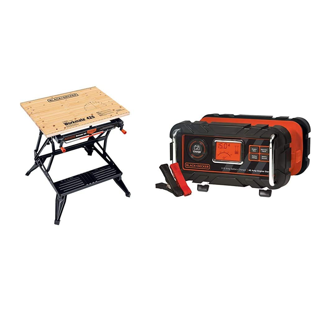 BLACK+DECKER Portable Workbench, Project Center, Vise with 15 Amp 12V ...