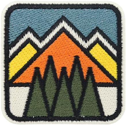 Finally Home Retro Mountains Iron-On Patch, 1 Rectangular Patch for ...