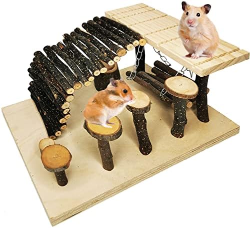Amazon.com : Wooden Hamster Bridge, Small Animals Climbing Ladder ...