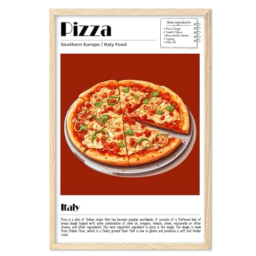 Amazon.com: Pizza Poster, Food Wall Art, Italy Food Print, Modern ...