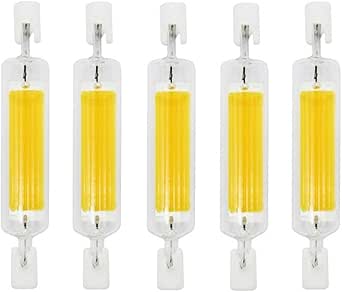 5Pcs R7S LED Bulb,7 Color Dimmable Plug and Play Light with Orange ...