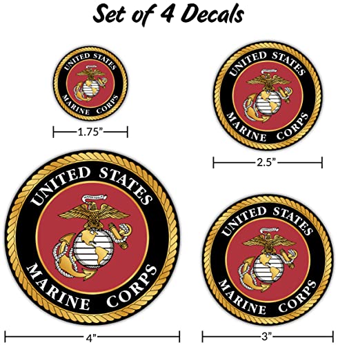 Snapklik.com : Decalcomania - 4 Piece US Marine Corps Logo Decals ...