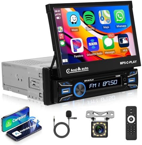Amazon.com: Hodozzy Single Din Flip Out Car Stereo Wireless Carplay ...