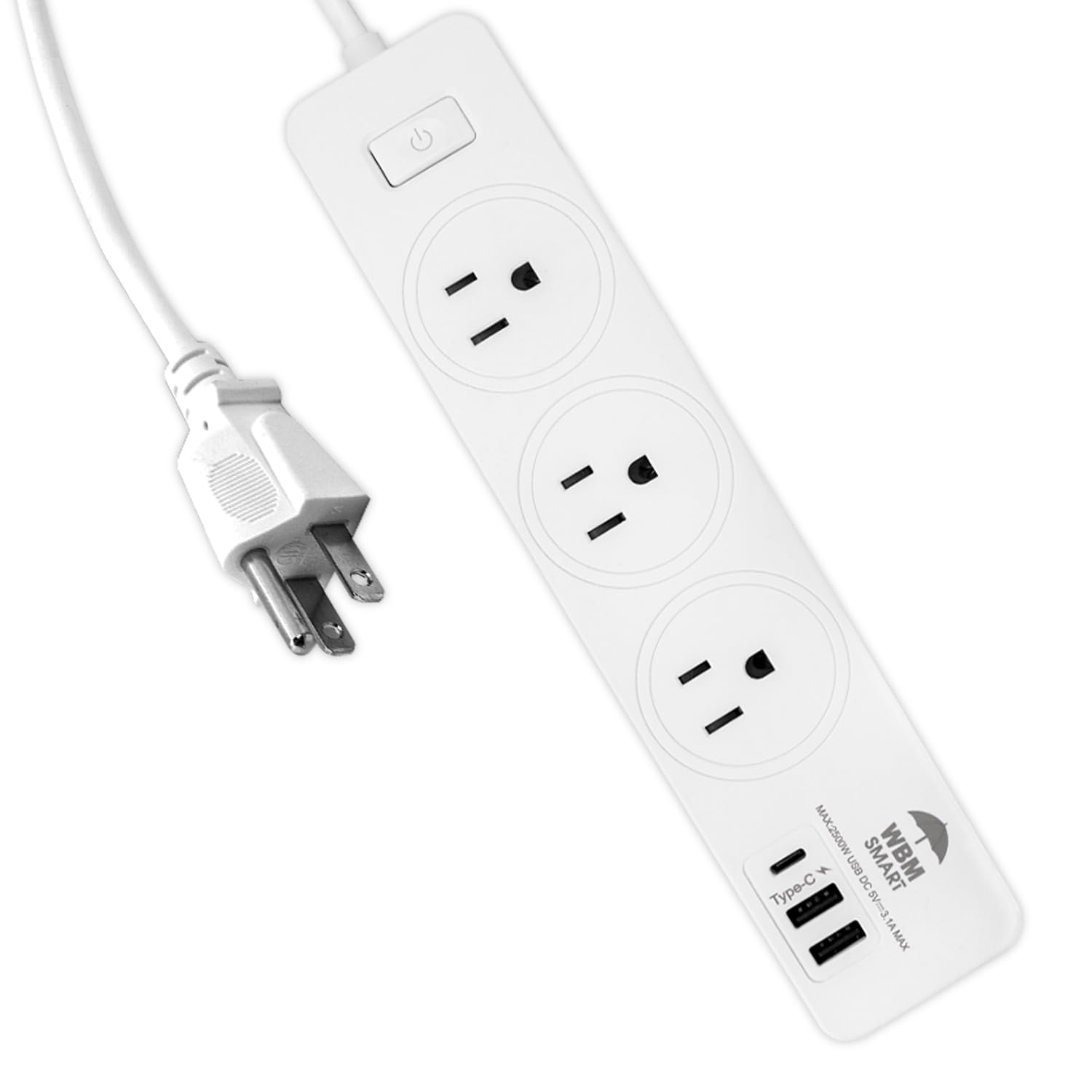 Amazon.com: Power Strip 5.9 ft 10 A, Extention Cord Socket with 2 USB ...
