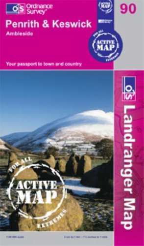 Amazon.com: Penrith and Keswick, Ambleside (OS Landranger Map Active ...