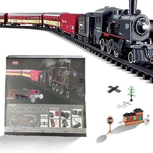 Classic Electric Model Train Set with Headlight Smoke Realistic Sounds ...