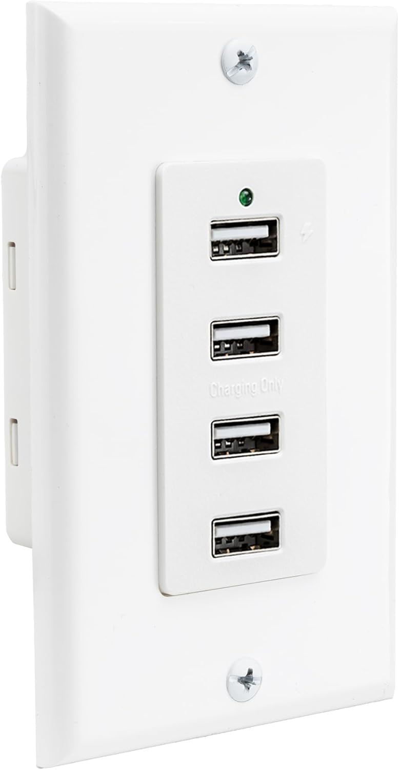 Amazon.com: RecPro RV Wall Mount USB Charger with Wall Plate | 4 USB ...