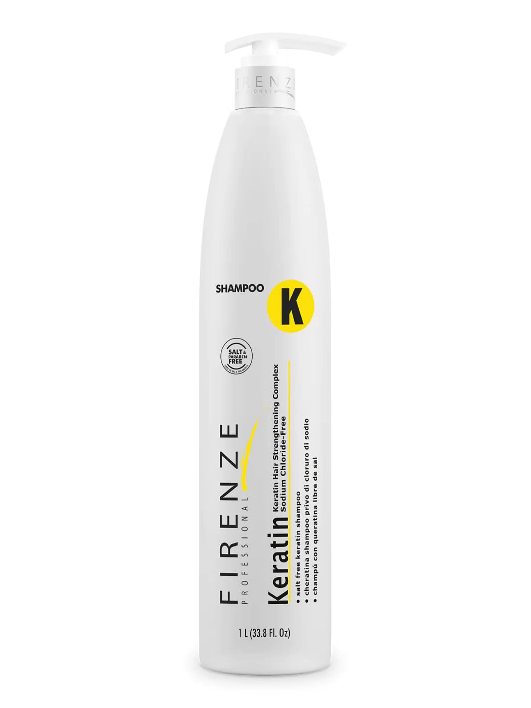 Amazon.com : Firenze Professional Keratin (Salt Free) Shampoo 33.8 oz-1 ...