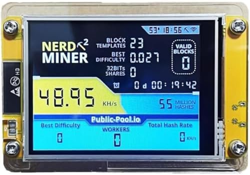Amazon.com: New NerdMiner V2 78KH/s T-Display S3 Bitcoin Solo Lottery ...