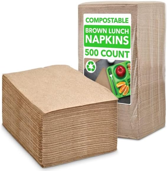 Amazon.com: 250 Pack 2-Ply Natural Kraft Brown Cocktail Paper Napkins ...