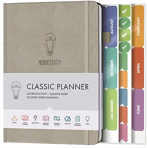 Hardback Productivity Planner - Daily planner for organisation, time ...