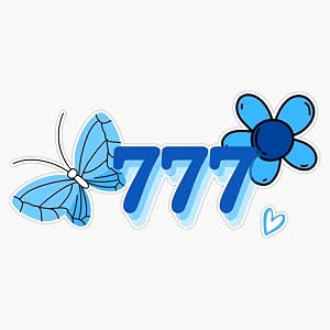 Amazon.com: Blue 777 Angel Number Bumper Sticker Vinyl Decal 5 ...