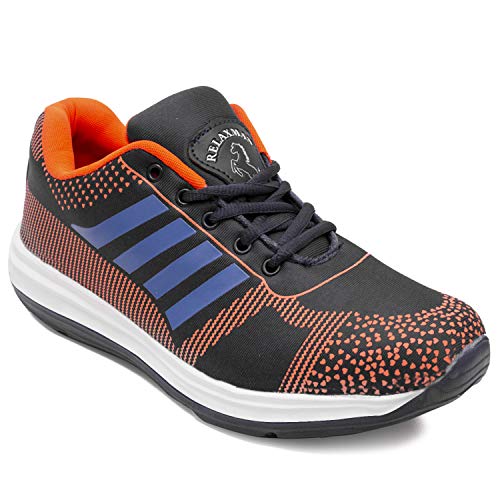 Buy Relaxman Men's Perfect Ultra Lite Sport Shoes (Orange & Royal Blue ...