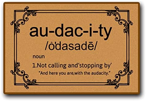 Audacity Definition Doormat Faux Coir Fiber Doormat Welcome Front Door ...