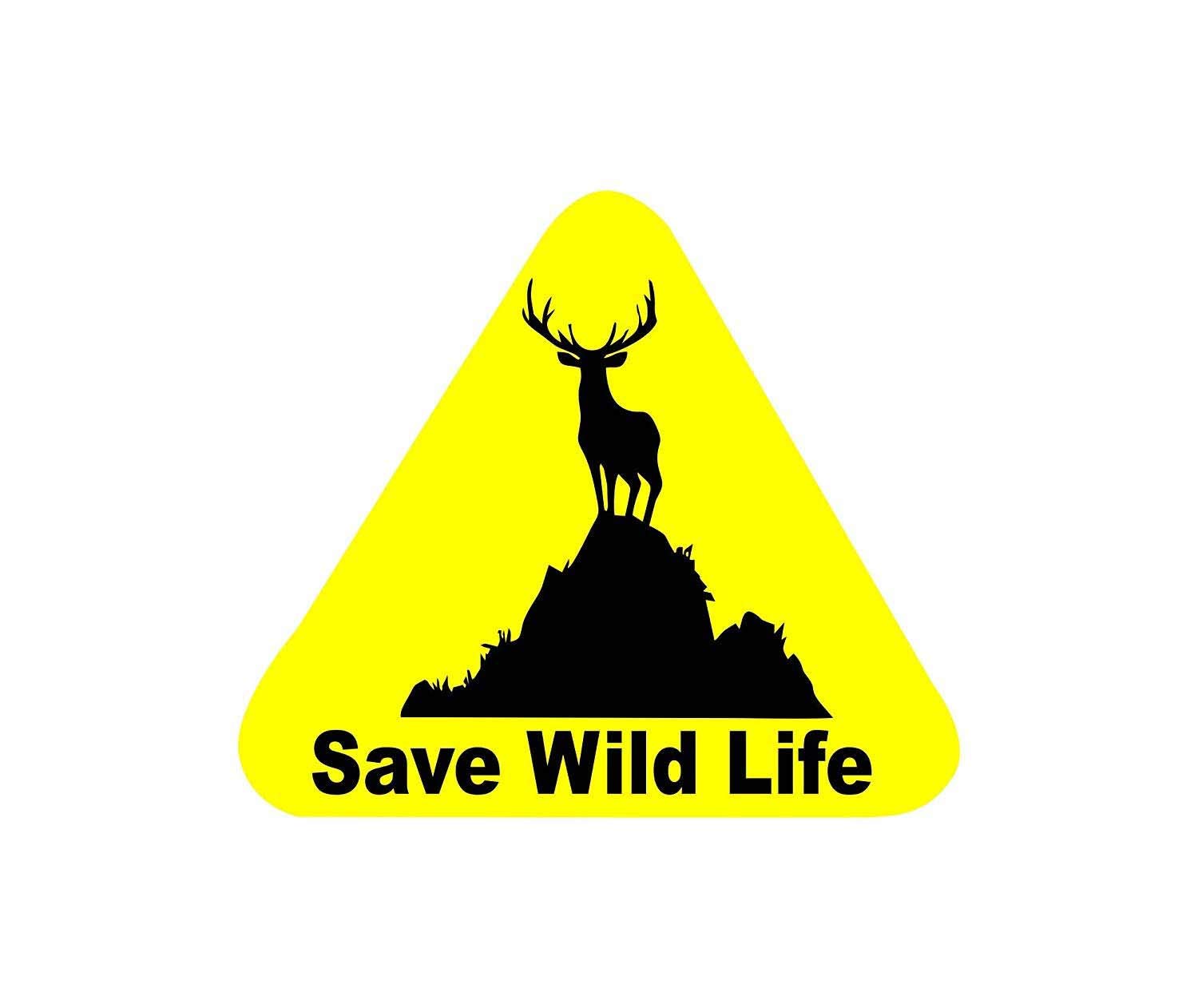 SIGN EVER Save Wildlife Society Car Sticker Car Exterior Bumper Yellow ...