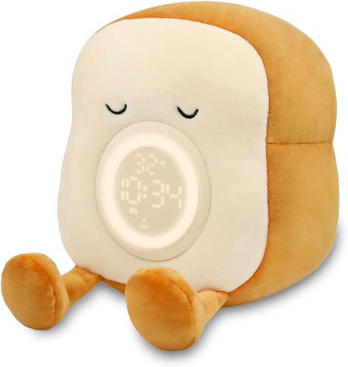 Aedcbaide Kids Alarm Clock,Stuffed Plushies Cute Toast Trainer Clock ...