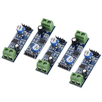 LM386 Audio Amplifier Module, 5pcs 200 Times Gain Circuit with Power ...
