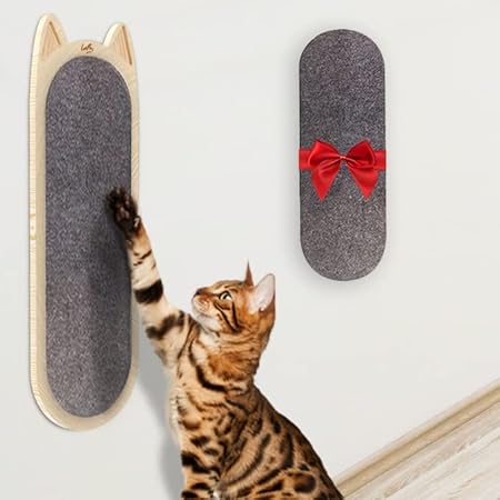 Amazon.com : Laifug Wall Mounted Cat Scratching Post，Wooden Felt Cat ...
