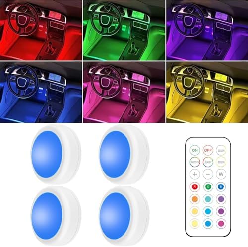 Amazon.com: 4PCS Wireless LED Interior Car Lights with Remote Control ...