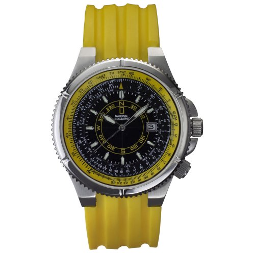 National Geographic Men's NB771A Aviator Solar Slide-Rule Bezel Watch ...