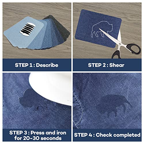 Snapklik.com : Blue Jeans Denim Patches 18 Pack, Inside And Outside ...