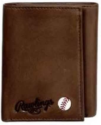 Amazon.com: Rawlings Play Ball Trifold Leather Wallet For Men (Brown ...